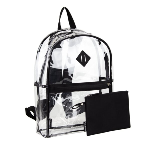 Eastsport | Bags | Eastsport Clear Black Backpack Zipper Pouch Stadium ...